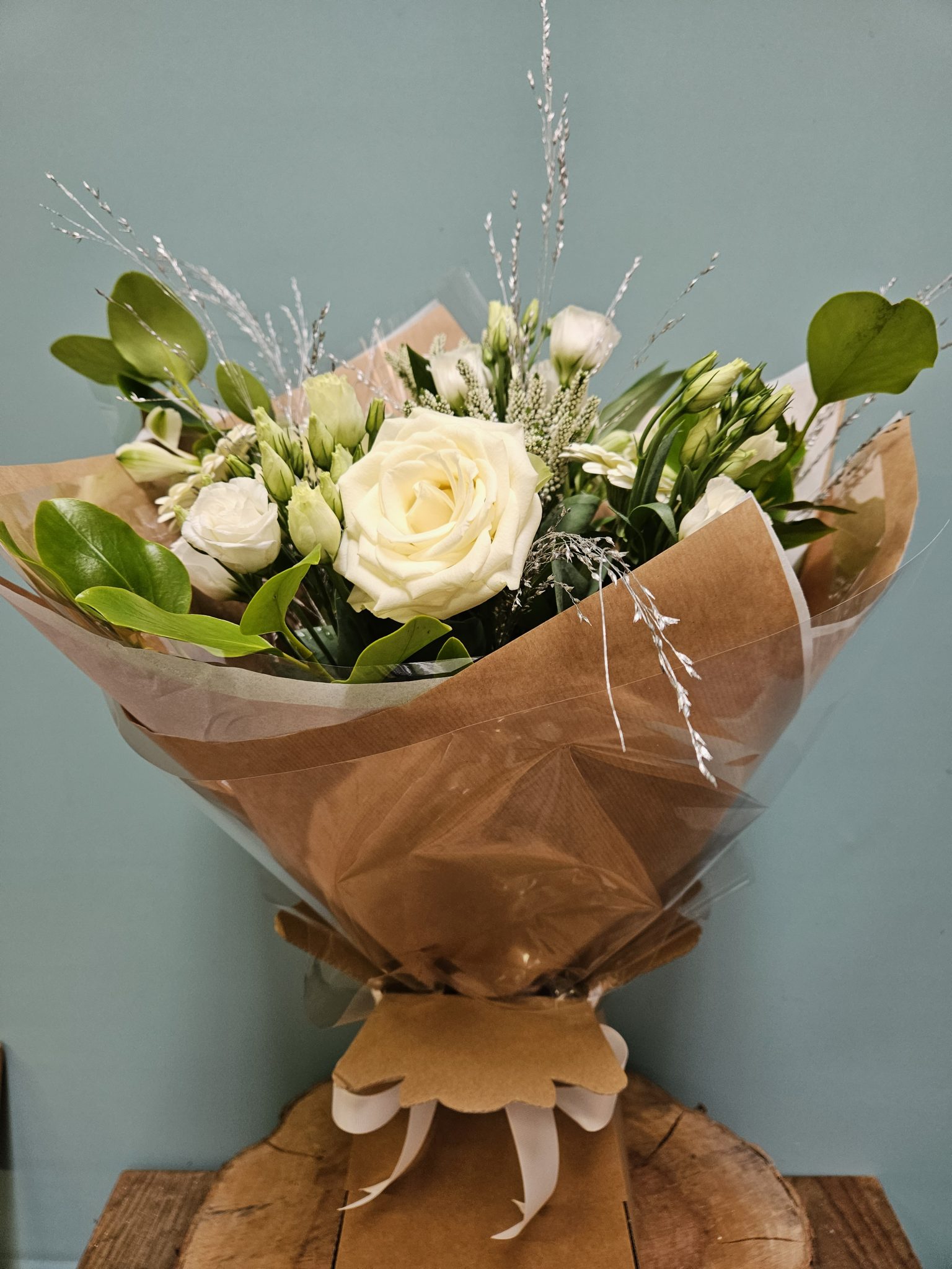 Silver Wedding Anniversary Bouquet • Woodside Flowers